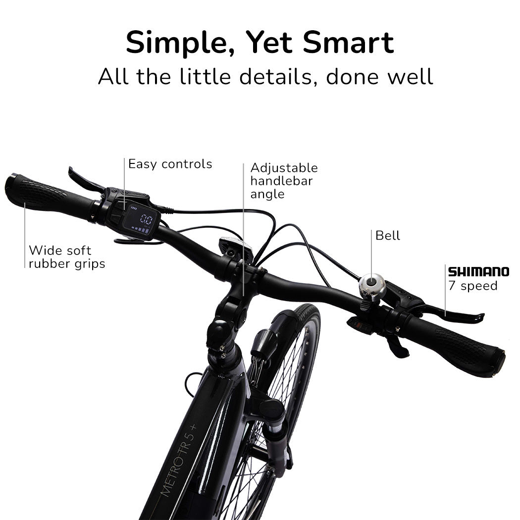 VALK Metro TR 5 + Electric Hybrid Bike, Gen II, Mid-Drive, Medium, Dar