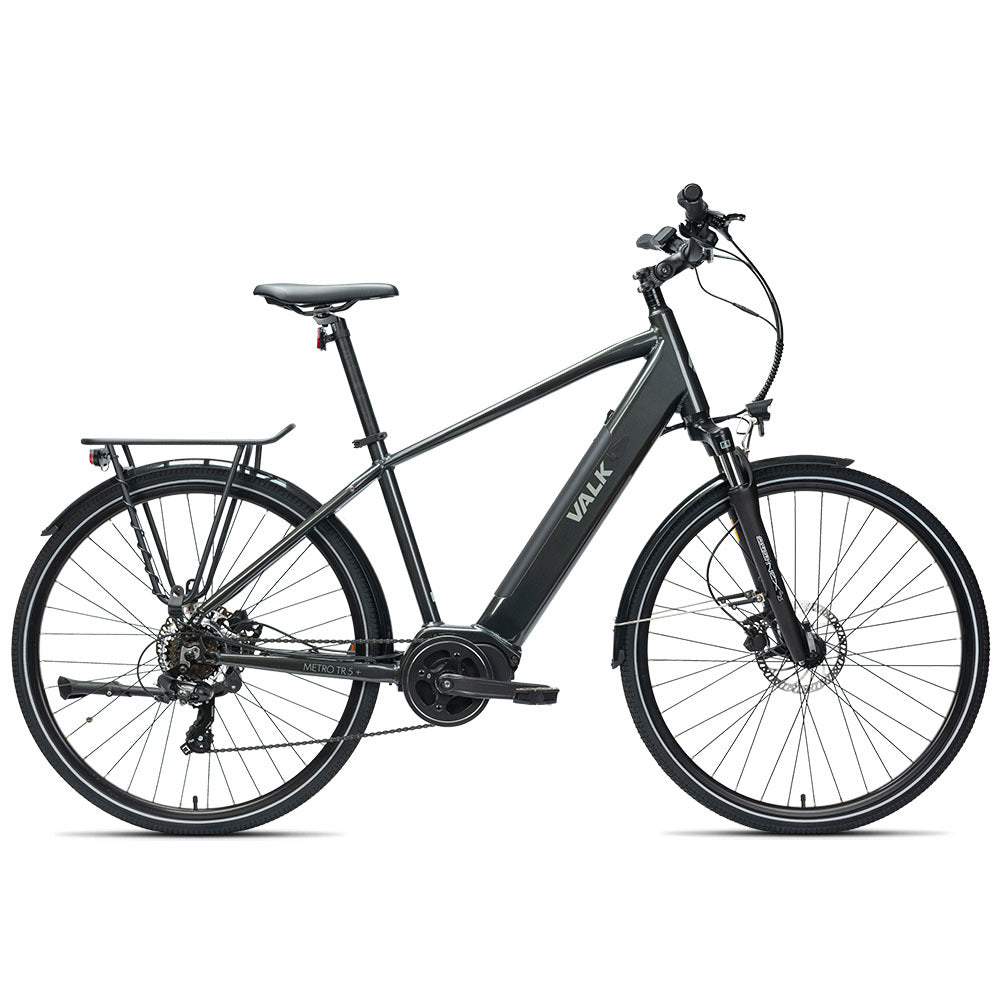 VALK Metro TR 5 + Electric Hybrid Bike, Gen II, Mid-Drive, Large, Dark