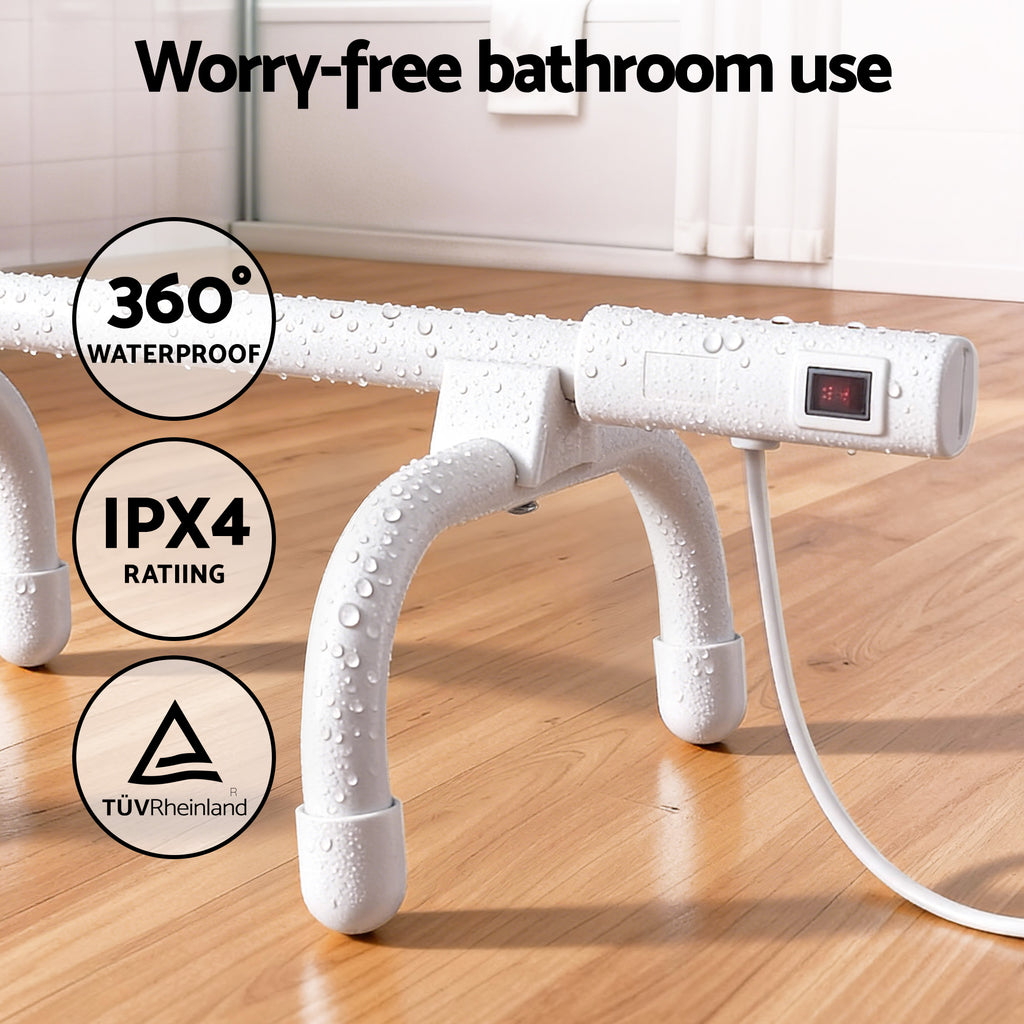 Devanti Heated Towel Rail Freestanding Wall Mounted S-Shape Electric W