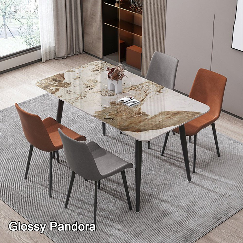 120x60cm Glossy Pandora Minimalist Slate Kitchen Dining Table Marble L