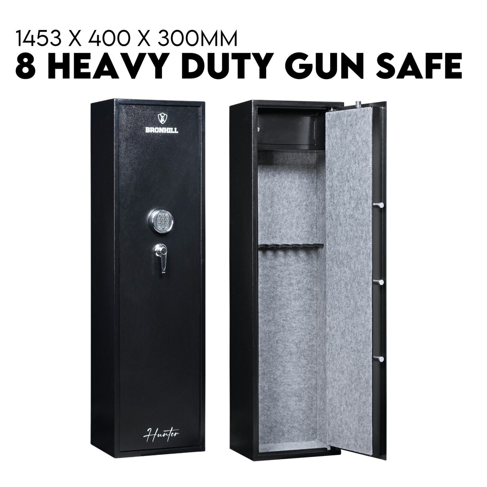 8 Gun Safe Firearm Rifle Storage Lock box Steel Cabinet Heavy Duty Loc