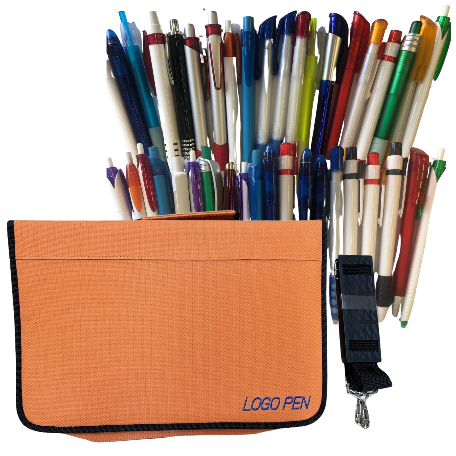 120x Assorted Ball Point Pens + Pen Holder Folder School Office Busine