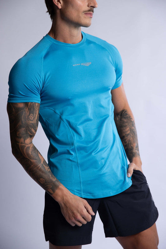 HARD HITTERS PRO-TECH PERFORMANCE TEE MYKONOS BLUE MEDIUM