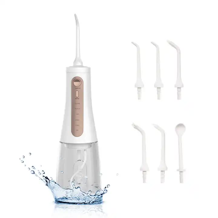 White Portable Rechargeable Water Flosser - Handheld Oral Irrigator fo