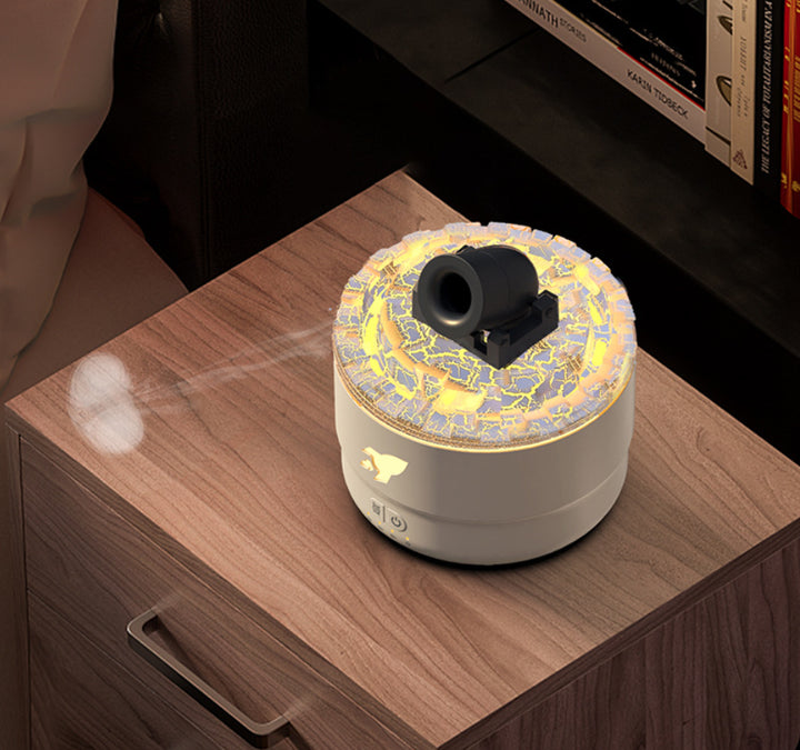 White Creative Cannon-Shaped Aromatherapy Diffuser with Colorful LED L