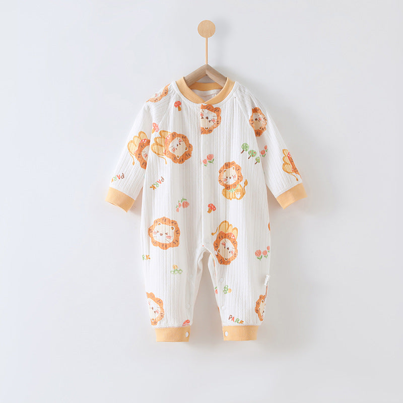 59 Size Cuddly Lion Class A Pure Cotton Long-Sleeve Baby Onesie - Cozy