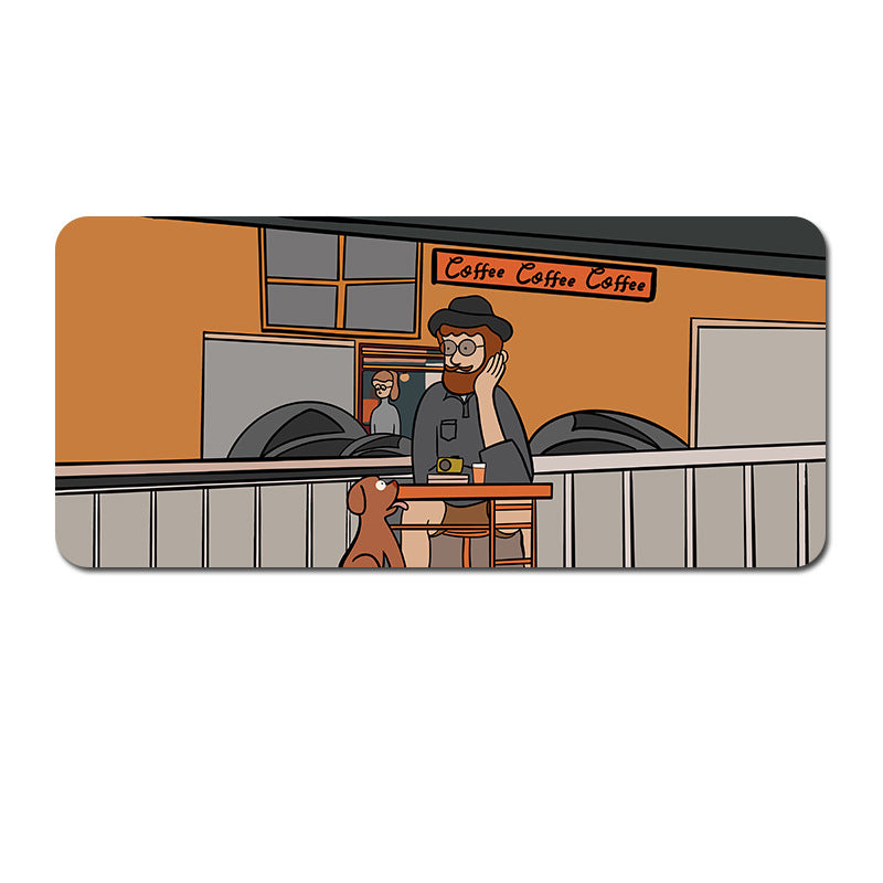 Extended Gaming Mousepad (90x40x0.4cm) - Big Beard Uncle Design, Stitc