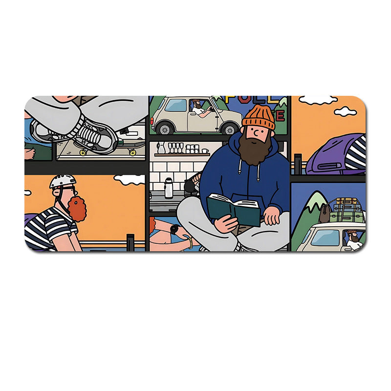 Extended Gaming Mousepad (80x30x0.4cm) - Big Beard Uncle Design, Stitc