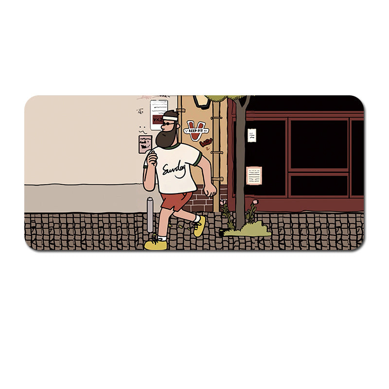 Extended Gaming Mousepad (90x40x0.4cm) - Big Beard Uncle Design, Stitc