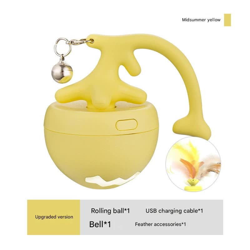 Rechargeable Interactive Cat Toy - Self-Rolling Ball with LED Light,St
