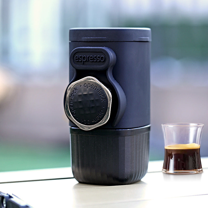 Portable Hand-Press Espresso Maker - Compact Capsule & Powder Coffee M