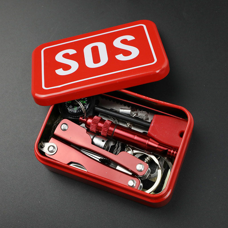 Compact SOS Survival Kit - 194 g Emergency Multi-Tool Set for Outdoor