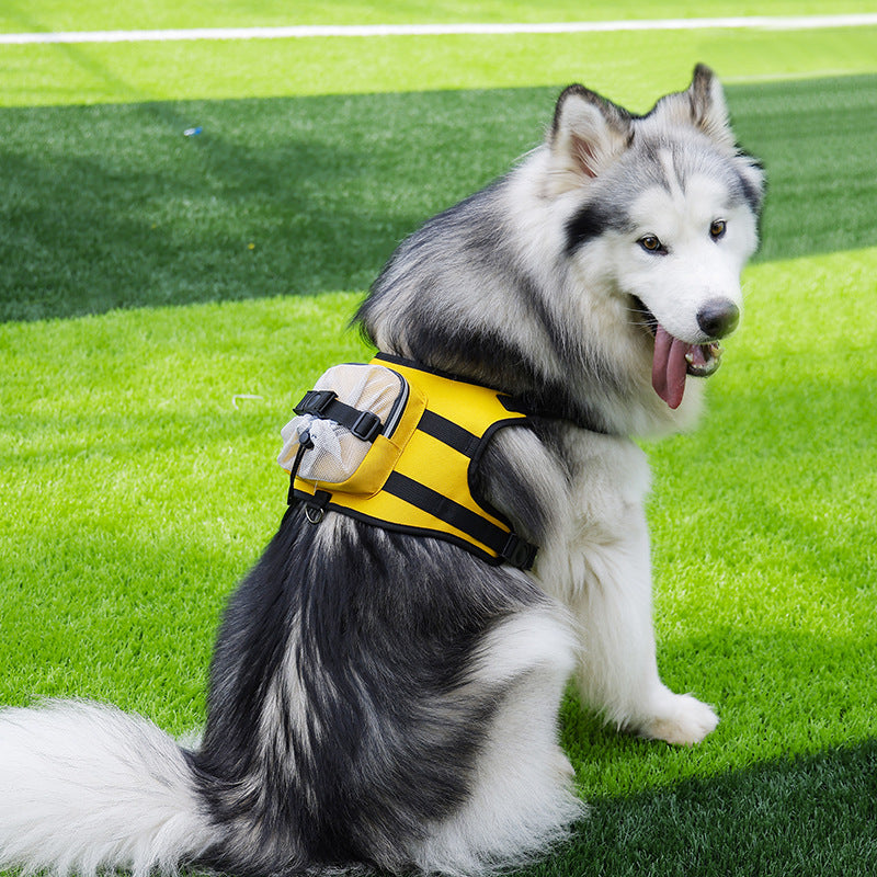 Size L Black and Yellow Ultimate Dog Harness Vest with Backpack - Padd