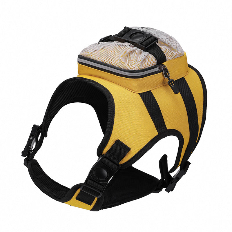 Size S Black and Yellow Ultimate Dog Harness Vest with Backpack - Padd