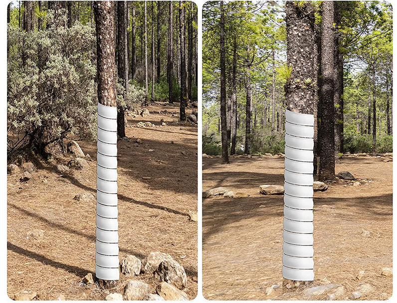 White 4-Pack Spiral Tree Trunk Protector Guard - Flexible Sapling Bark
