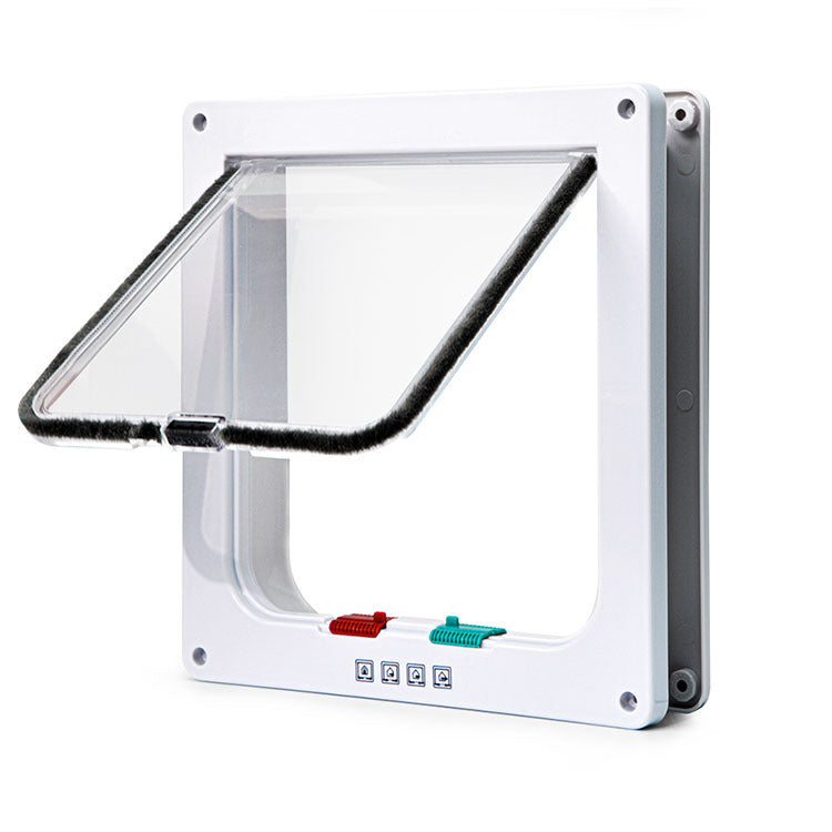 Secure 4-Way Locking Pet Door for Cats & Small Dogs - Easy Access Flap