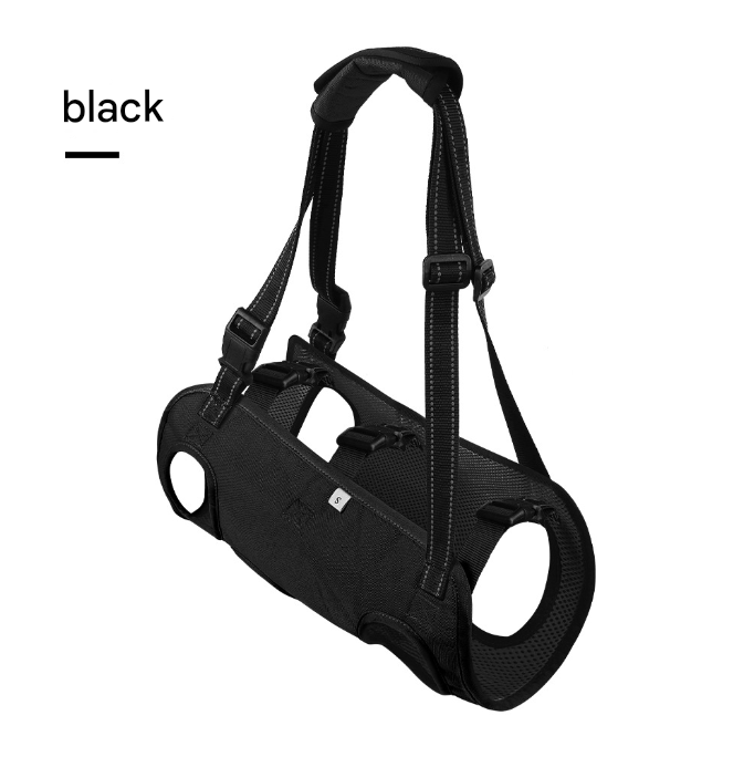 Black Pet Support Harness for Senior and Disabled Dogs - Adjustable Ch