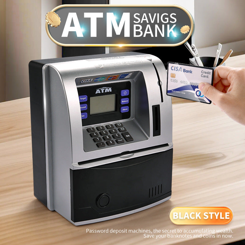 Kids Electronic ATM Savings Bank - Digital Piggy Bank with Password, A