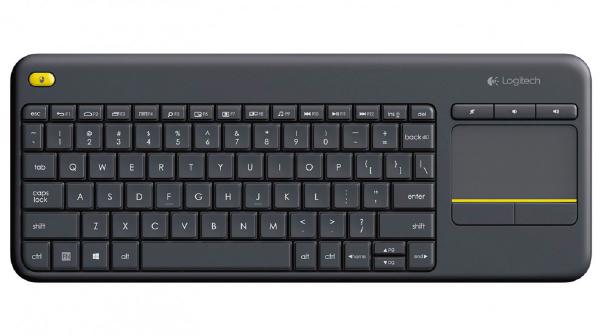 Logitech Wireless Keyboard K400 Plus, Black, USB Receiver, Inbuilt Tou