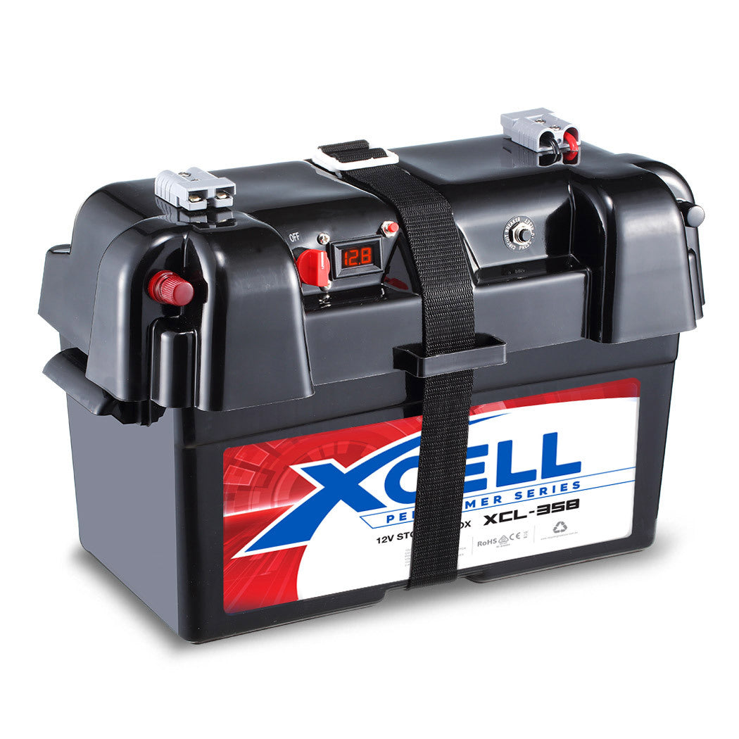 X-CELL Deep Cycle Battery Box Marine Storage Case Boat 12v Camper Camp