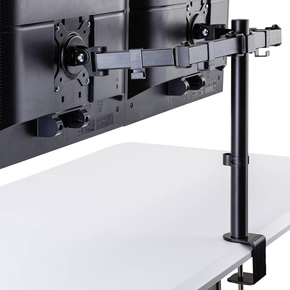 FORTIA Desk Monitor Stand 2 Arm - Dual Computer Holder Screen Riser Br