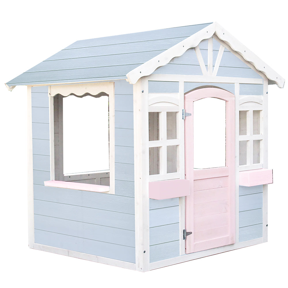 ROVO KIDS Cottage Style Wooden Outdoor Cubby House Girls Childrens Pla