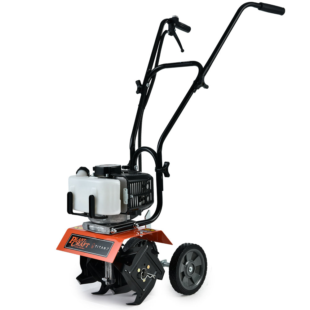 PLANTCRAFT 52CC Petrol Garden Cultivator Tiller 10in Handheld Rototill