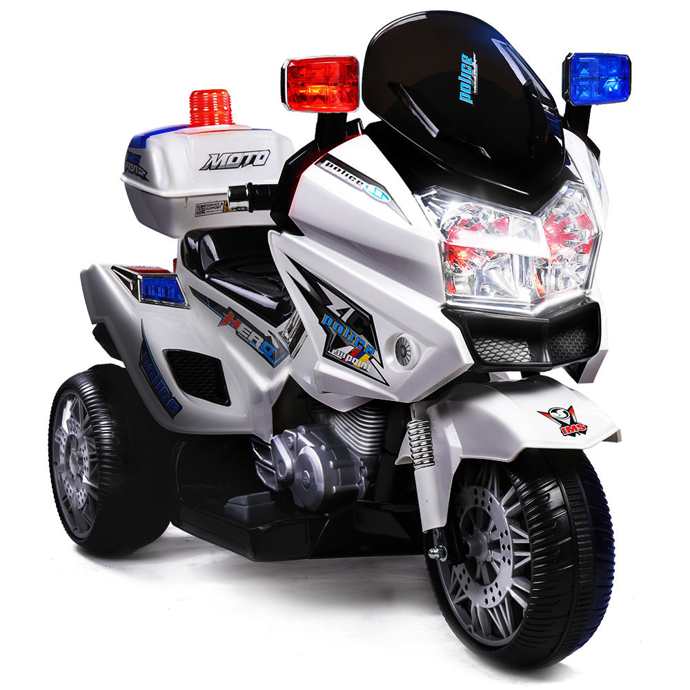 ROVO KIDS Electric Ride-On Motorcycle Children Police Patrol Bike Toy