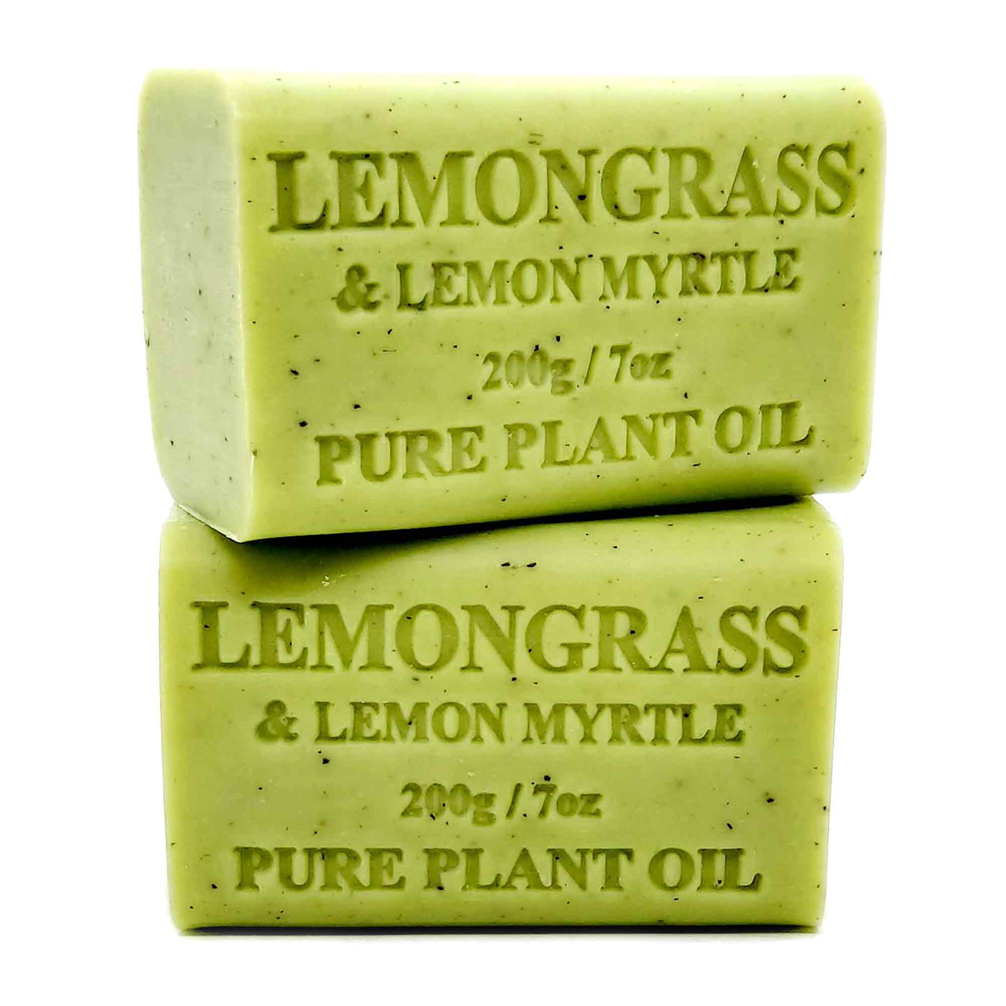 2x 200g Plant Oil Soap Lemongrass Lemon Myrtle Pure Vegetable Bar Aust