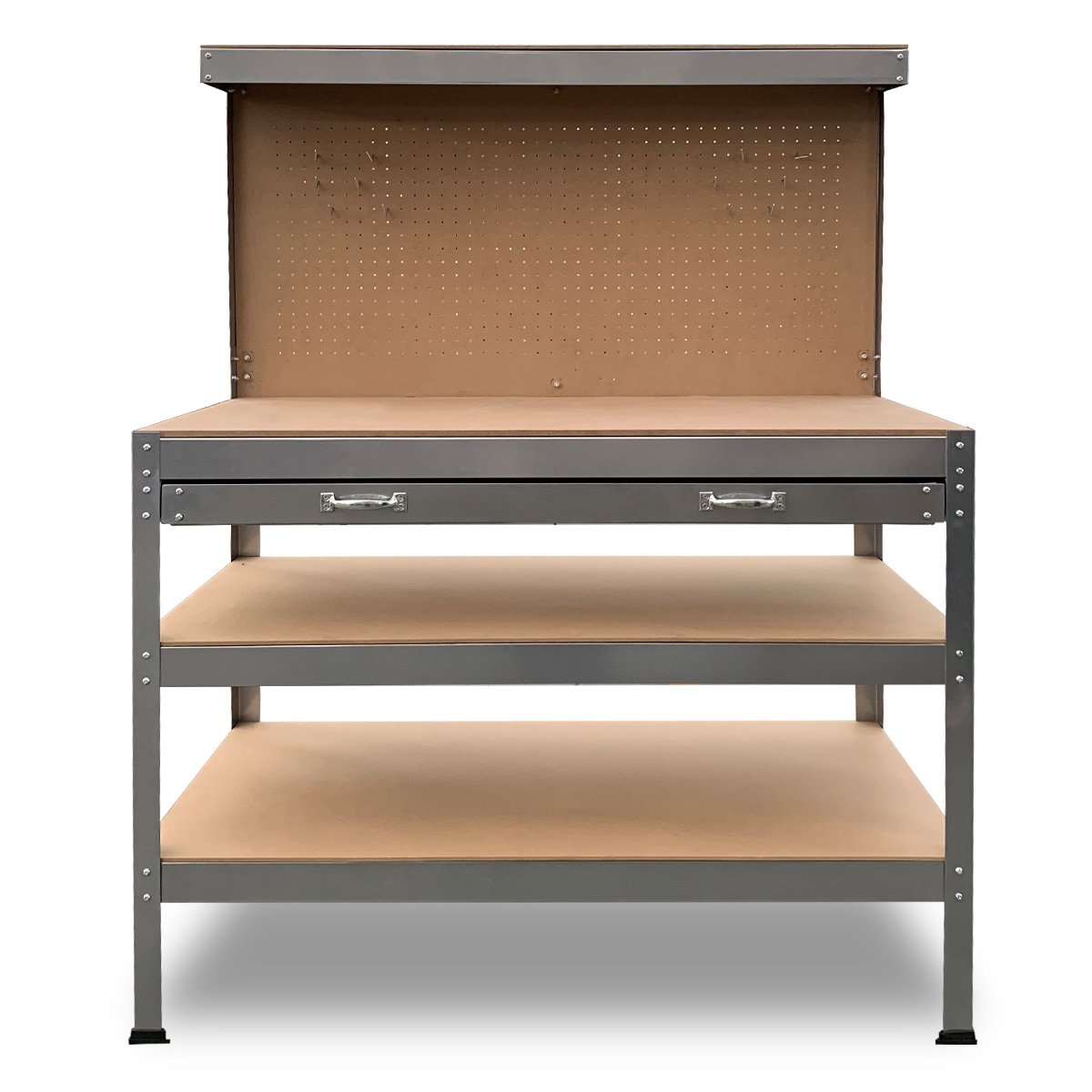 Kartrite 3-layered Work Bench Garage Storage Table Tool Shop Shelf Sil