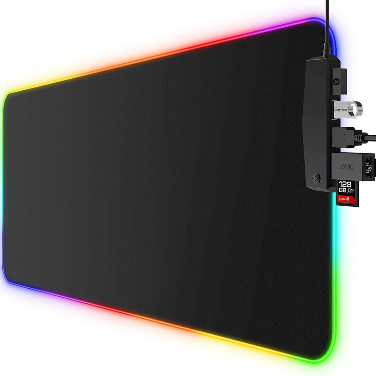 LED Gaming Mouse Pad Large 4 USB Ports RGB Extended Mousepad Keyboard