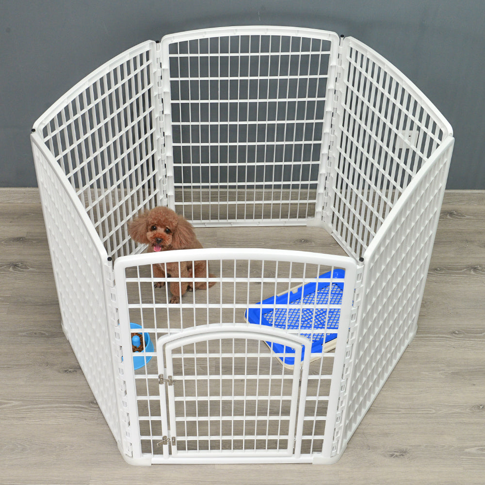 YES4PETS 6 Panel Plastic Pet Pen Pet Foldable Fence Dog Fence Enclosur
