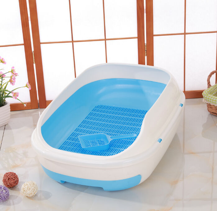 YES4PETS Large Portable Cat Toilet Litter Box Tray with Scoop and Grid