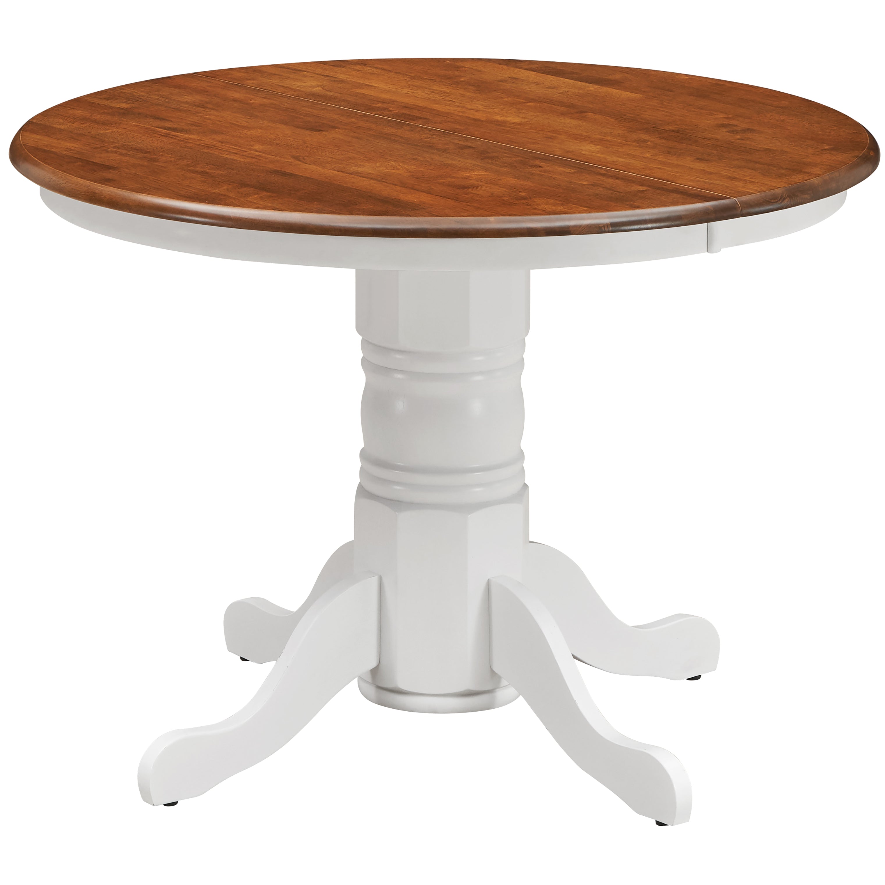 Lupin Round Dining Table 106cm Pedestral Stand Solid Rubber Wood - Whi