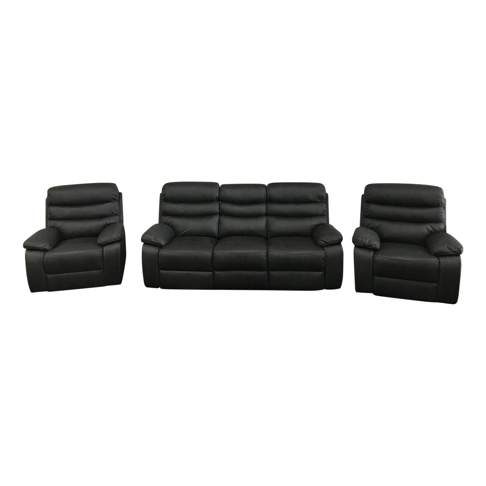 3RR+1RR+1RR Leatherette Grey Electric Recliner Feature Multi Positions