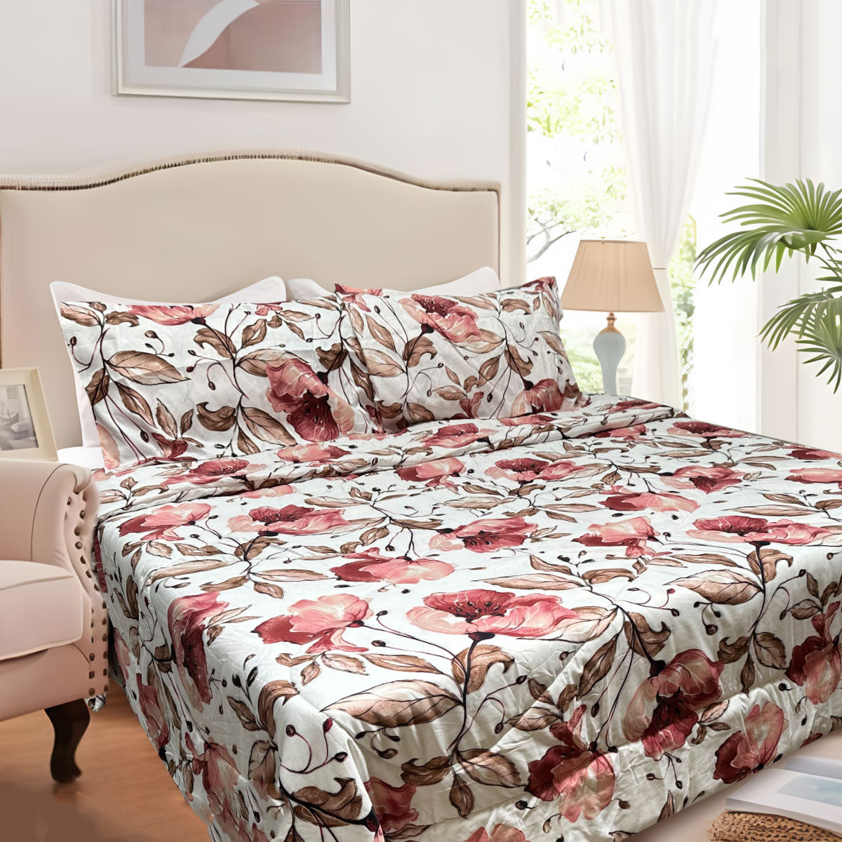 Hotel Living 3 Pce Light Weight Comforter Set Queen/King Corbett Flora