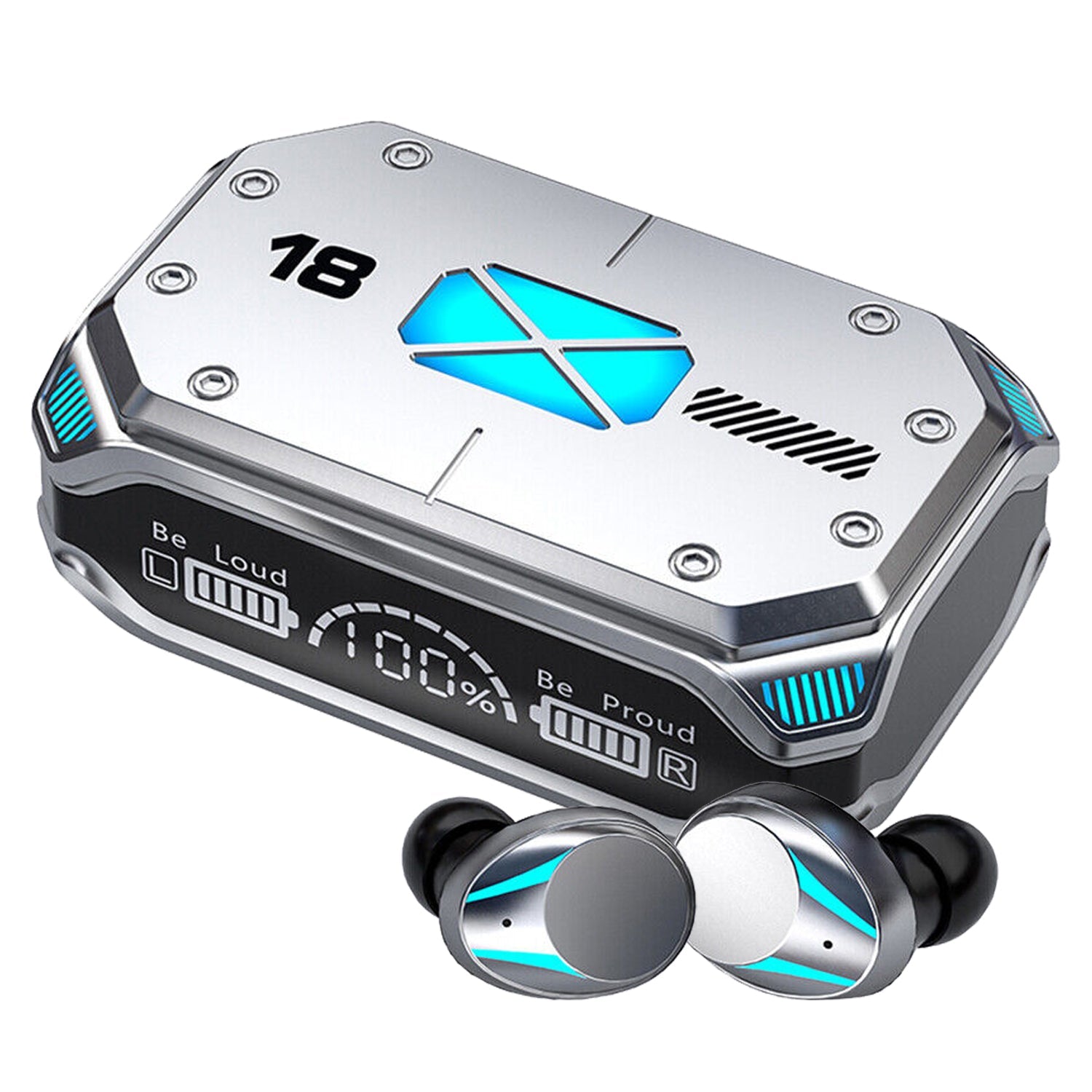 M41 TWS Bluetooth V5.3 Headphone Sports Cyberpunk Earphone HiFi Stereo