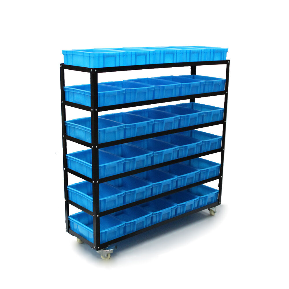 30 Bin Rolling Storage Rack Nuts & Bolts Organizer Wheels Brake Heavy