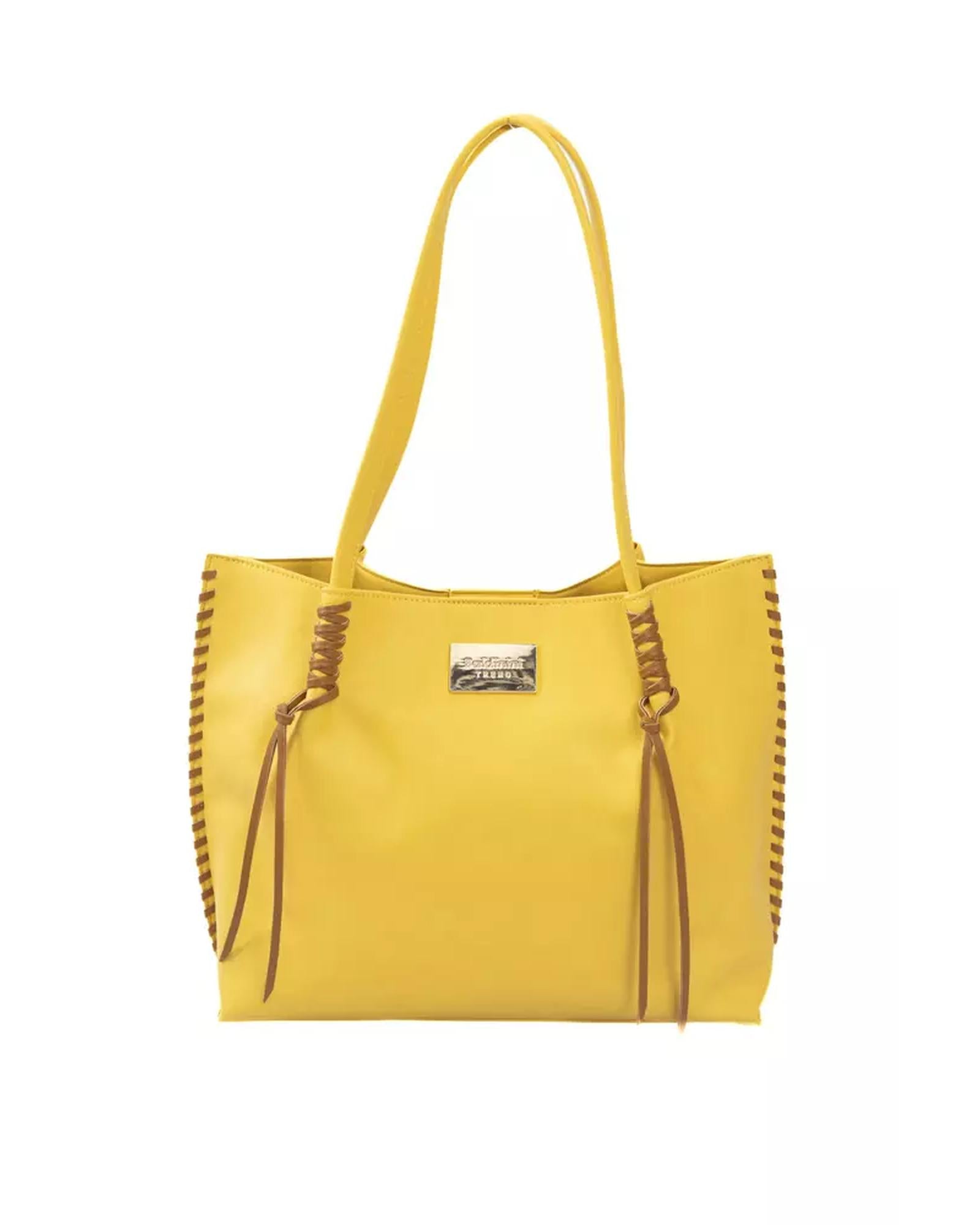 Magnetic Button Closure Bag with Internal Compartments and Golden Deta